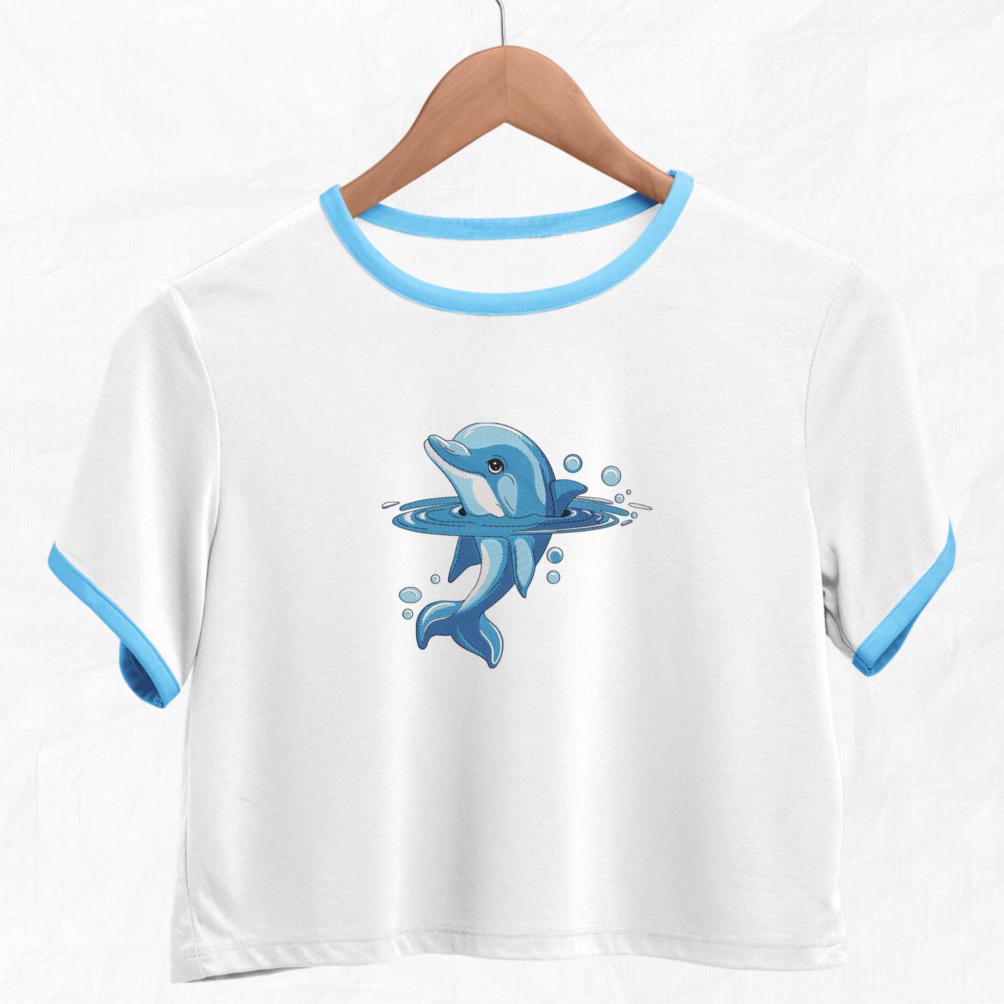 Playful Dolphin Embroidery Design, Mini Dolphin Embroidery Design ...