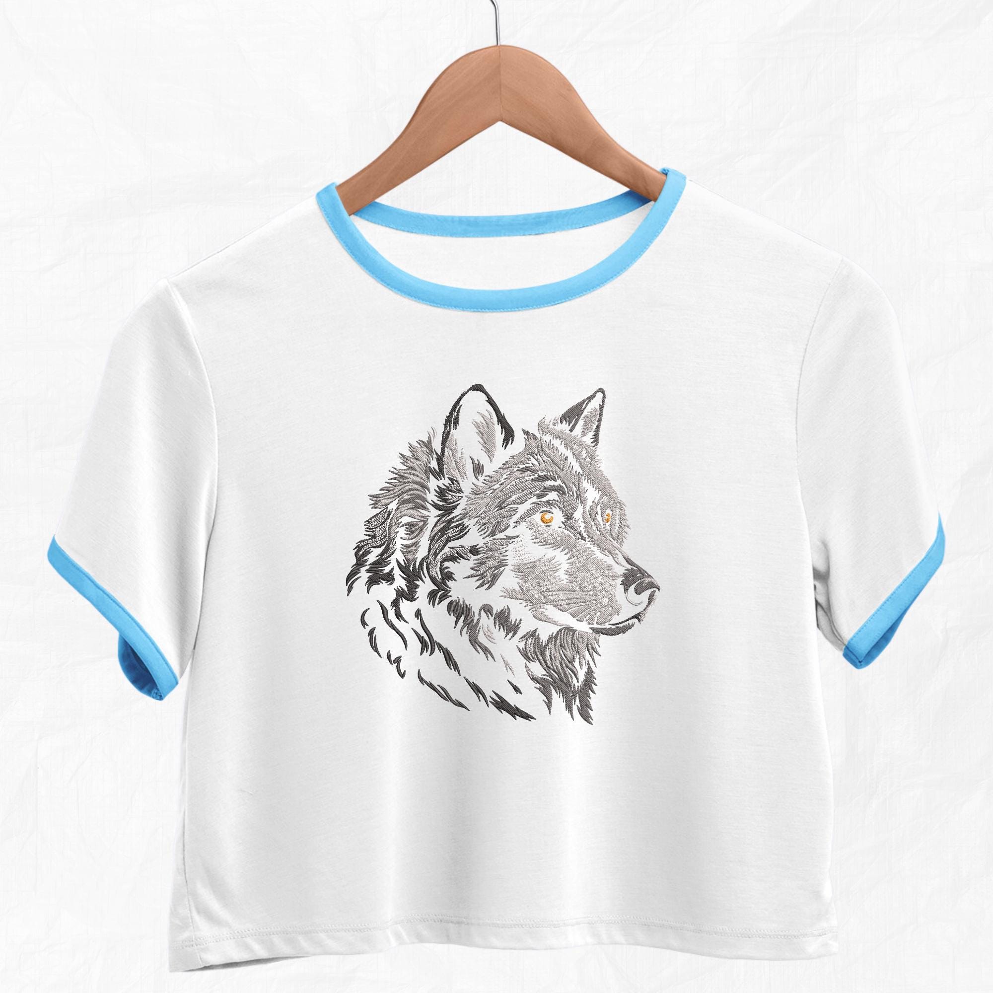 Wolf Head Embroidery Design, Floral Wolf Machine Embroidery File, Wolf ...