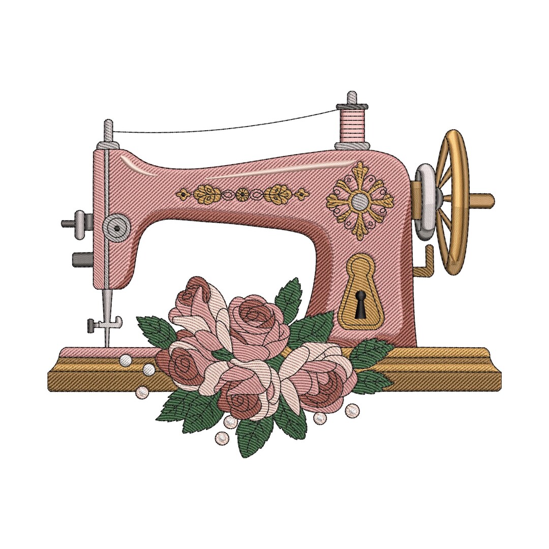 Floral Sewing Embroidery Design, Vintage Rose Machine Embroidery File ...