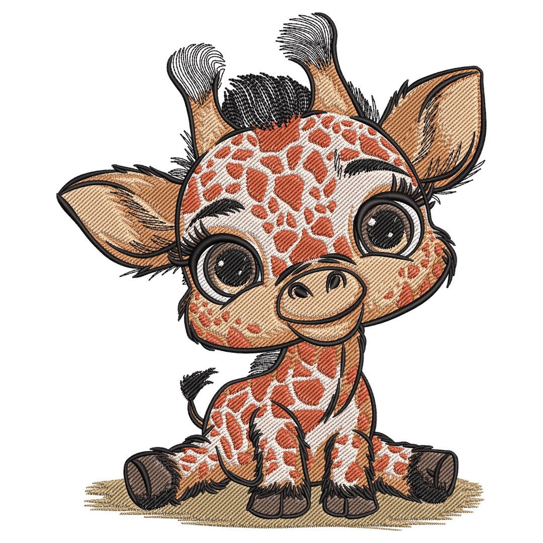 Baby Giraffe Machine Embroidery Design, Giraffe Machine Embroidery File ...