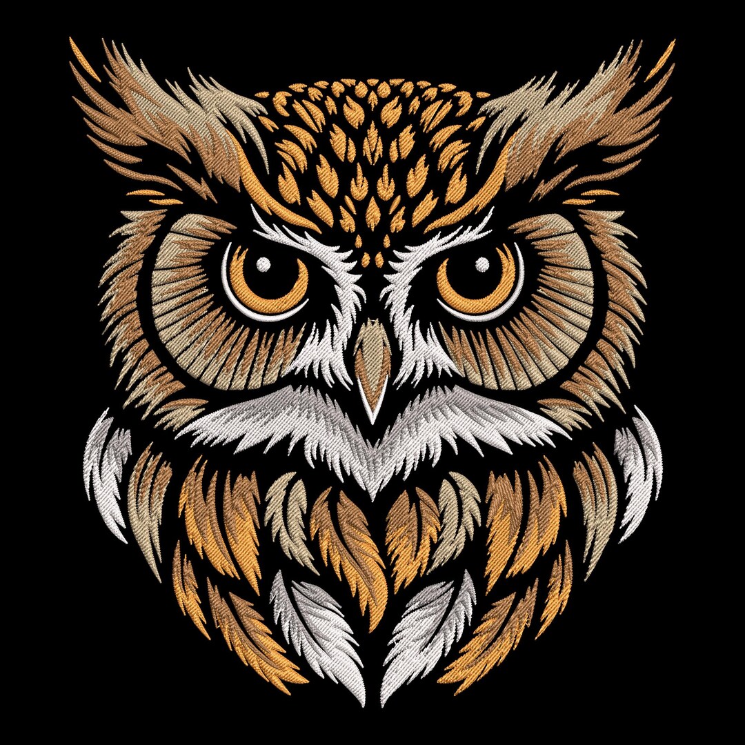Majestic Owl Embroidery Design, Floral Owl Machine Embroidery File ...