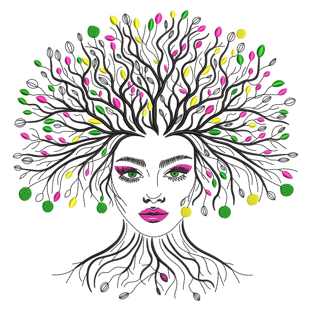 Tree of Life Goddess Embroidery Design, Tree of Life Embroidery Files ...