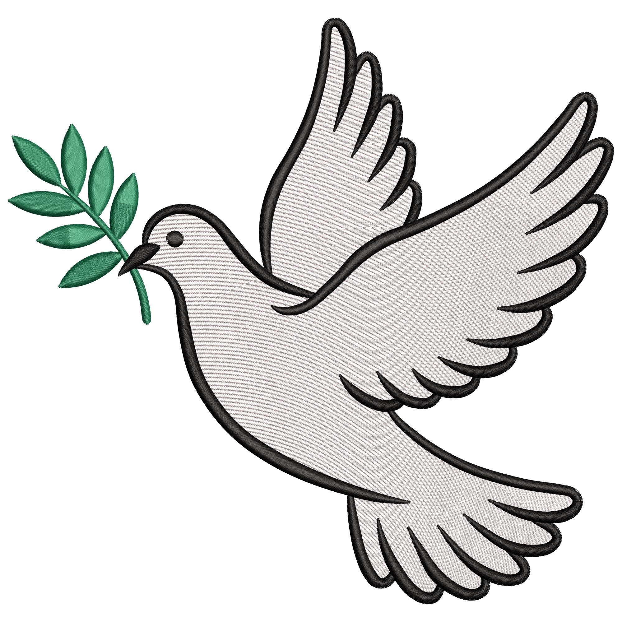 Peace Dove Embroidery Design, Bird Machine Embroidery File, Machine ...