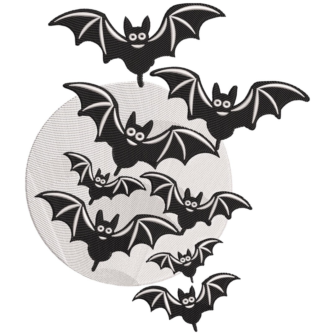 Flying Bat Embroidery Design, Flying Bats Machine Embroidery File ...