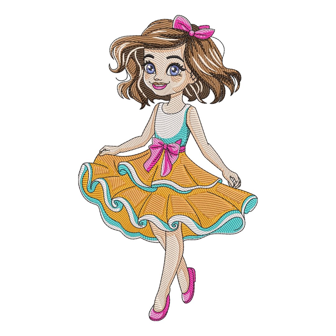 Dancing Girl Embroidery Design, Ballet Machine Embroidery File, Dance ...