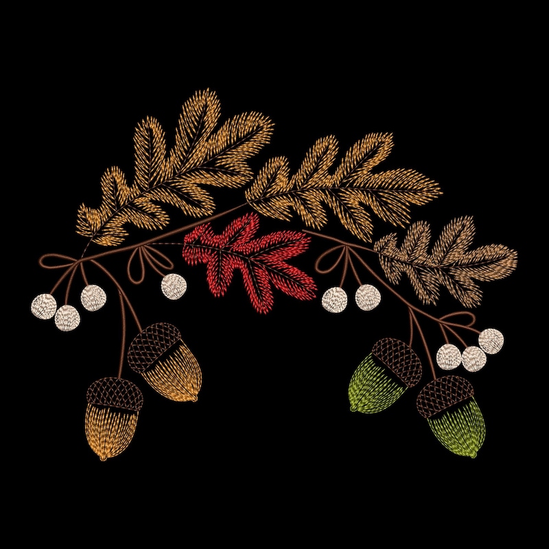 Acorn Embroidery - Etsy