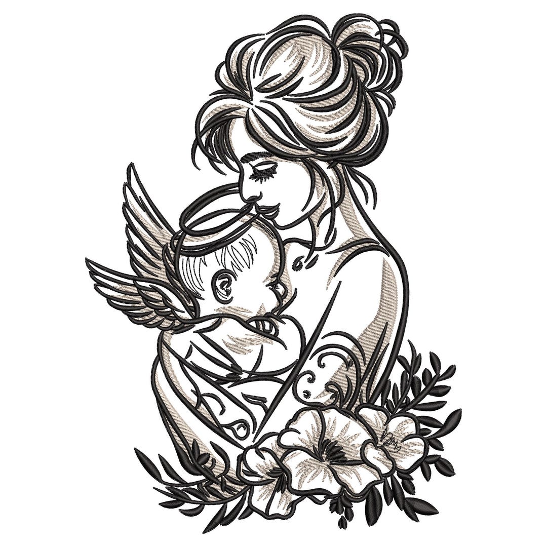 Mother and Child Embroidery Design, Mommy's Little Love Machine ...
