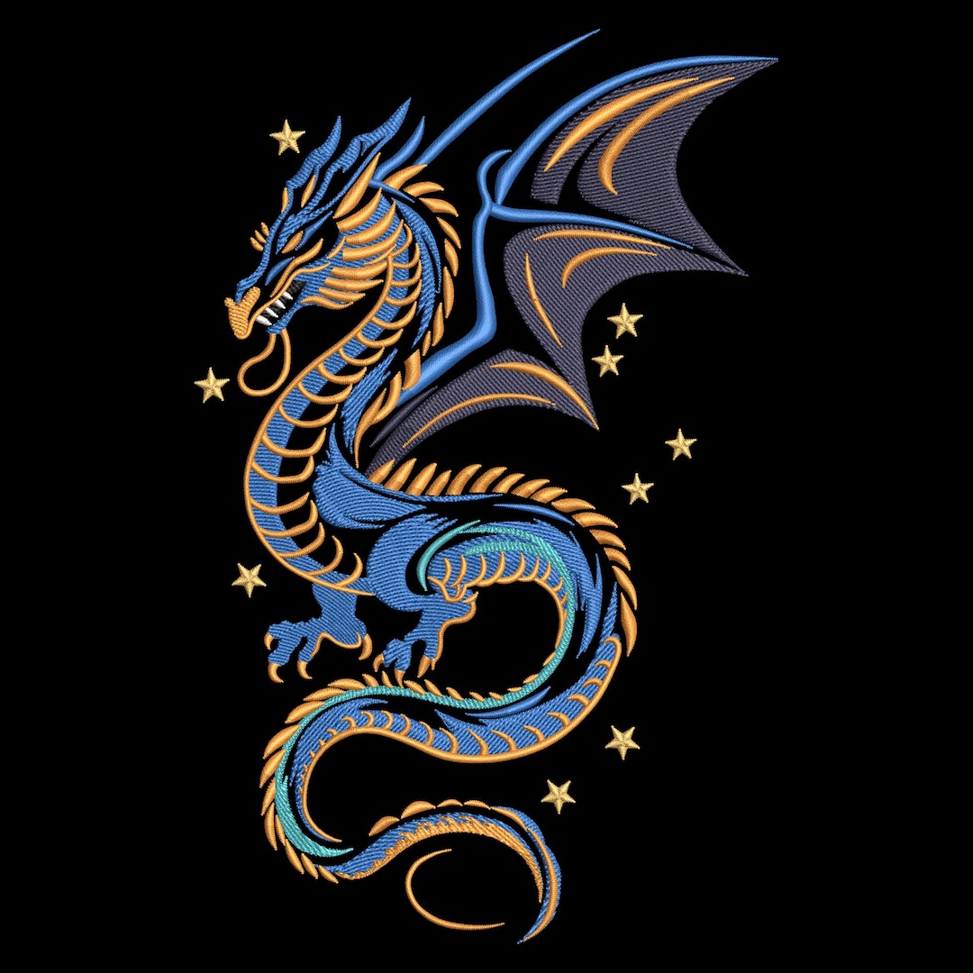 Mystical Dragon Embroidery Design, Mystic Dragon Machine Embroidery ...