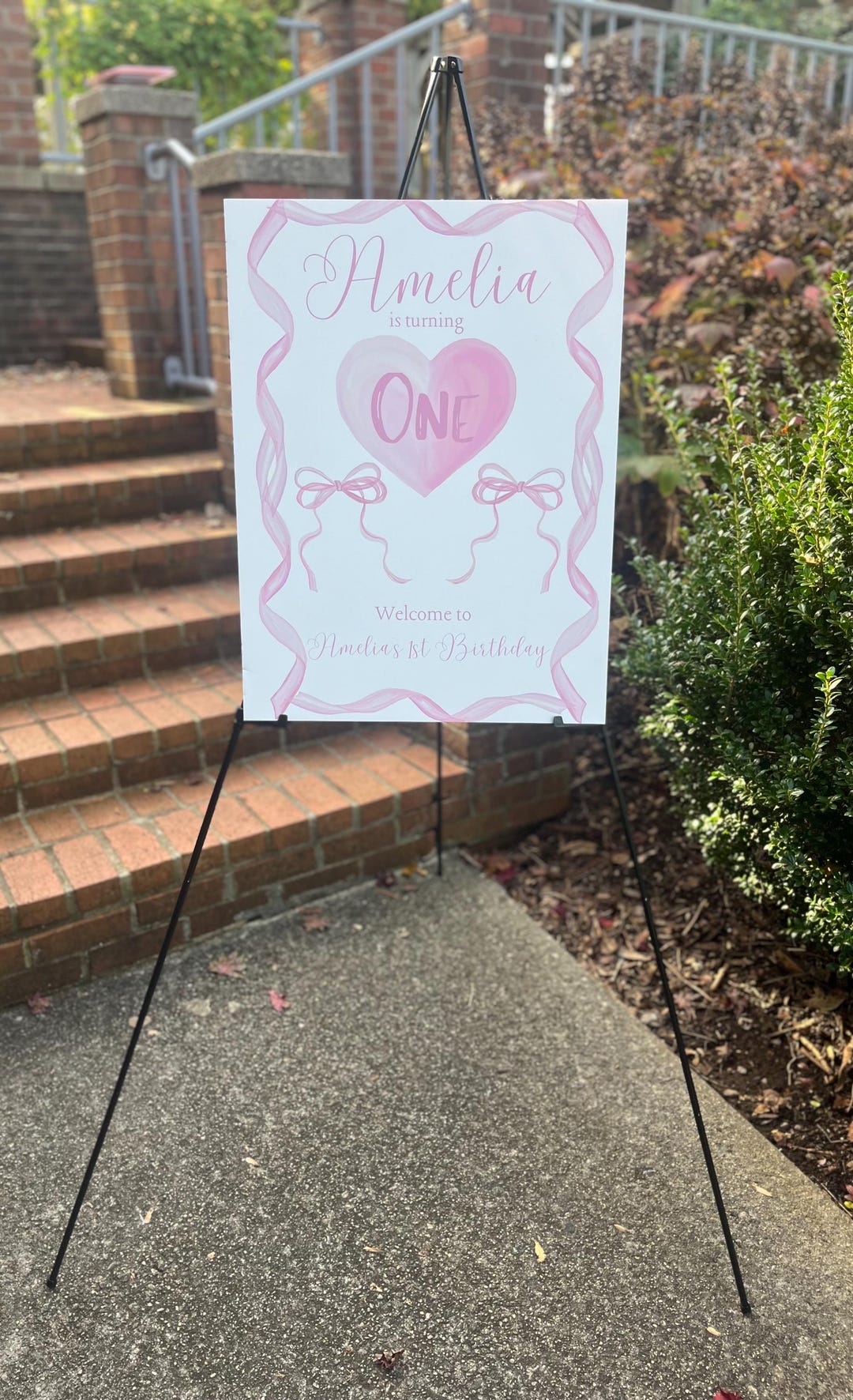 Personalized Bow Birthday Celebration Sign for Birthday Parties and ...