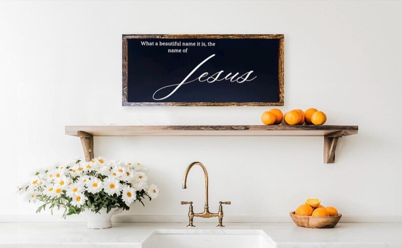The Name of Jesus Wood Framed Sign for Home Decor Jesus Name Sign With ...