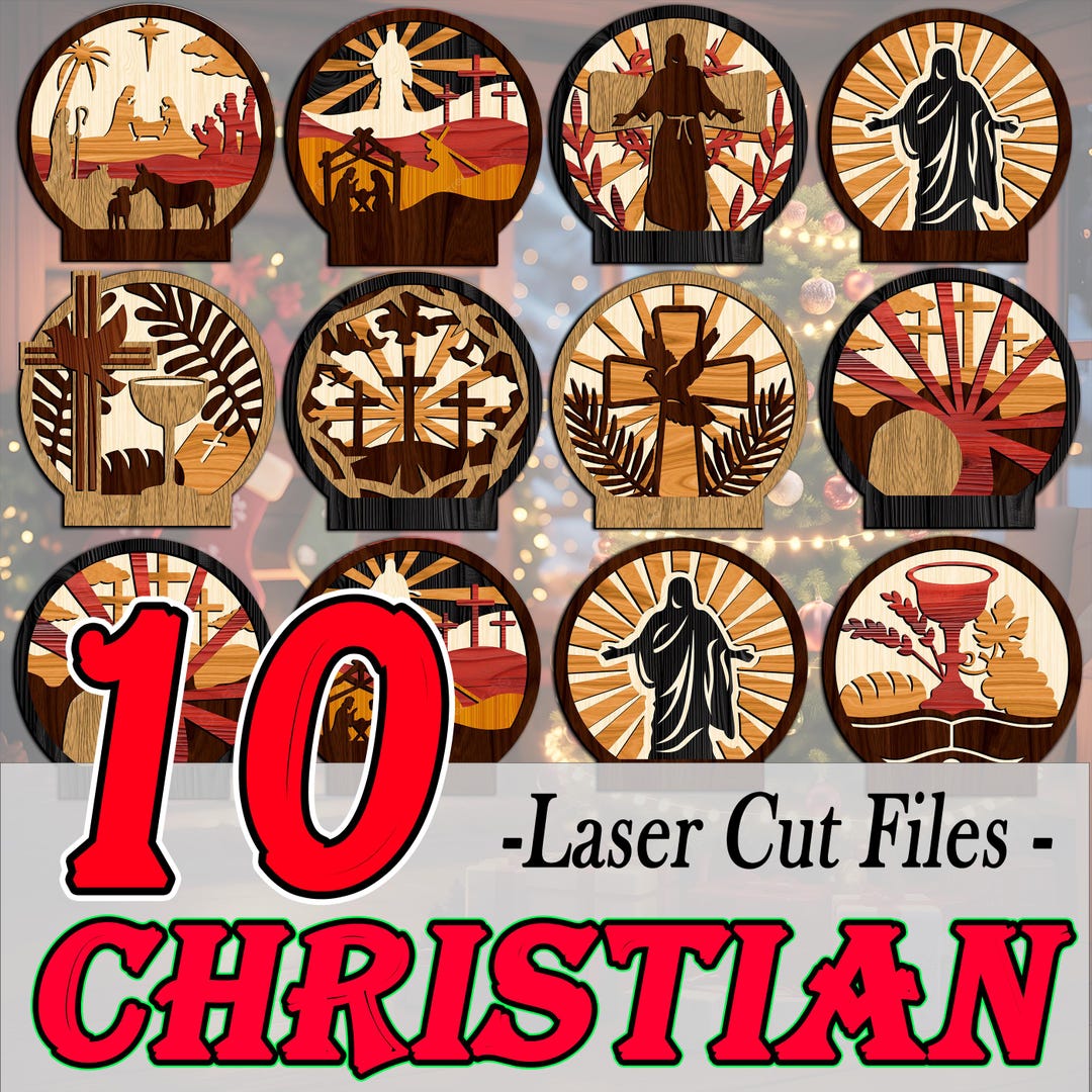 Layered Christian Stand Decor: Laser Cut Religious Ornament (digital ...