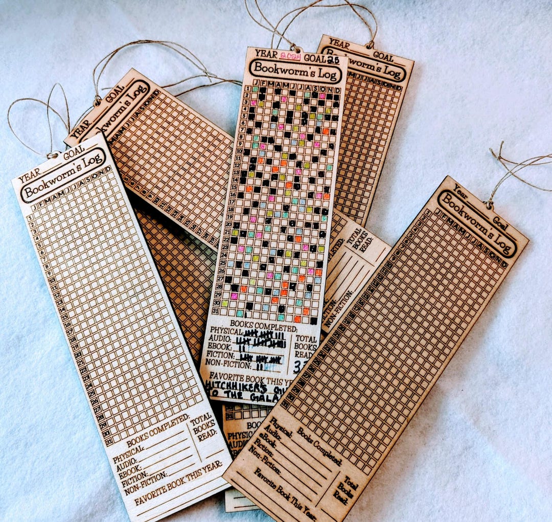Reading Habit Tracker Wooden Bookmark - the Original Laser-engraved ...