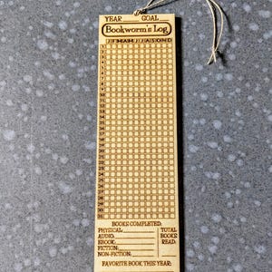 Reading Habit Tracker Wooden Bookmark - Bookworm Gift, Librarian ...