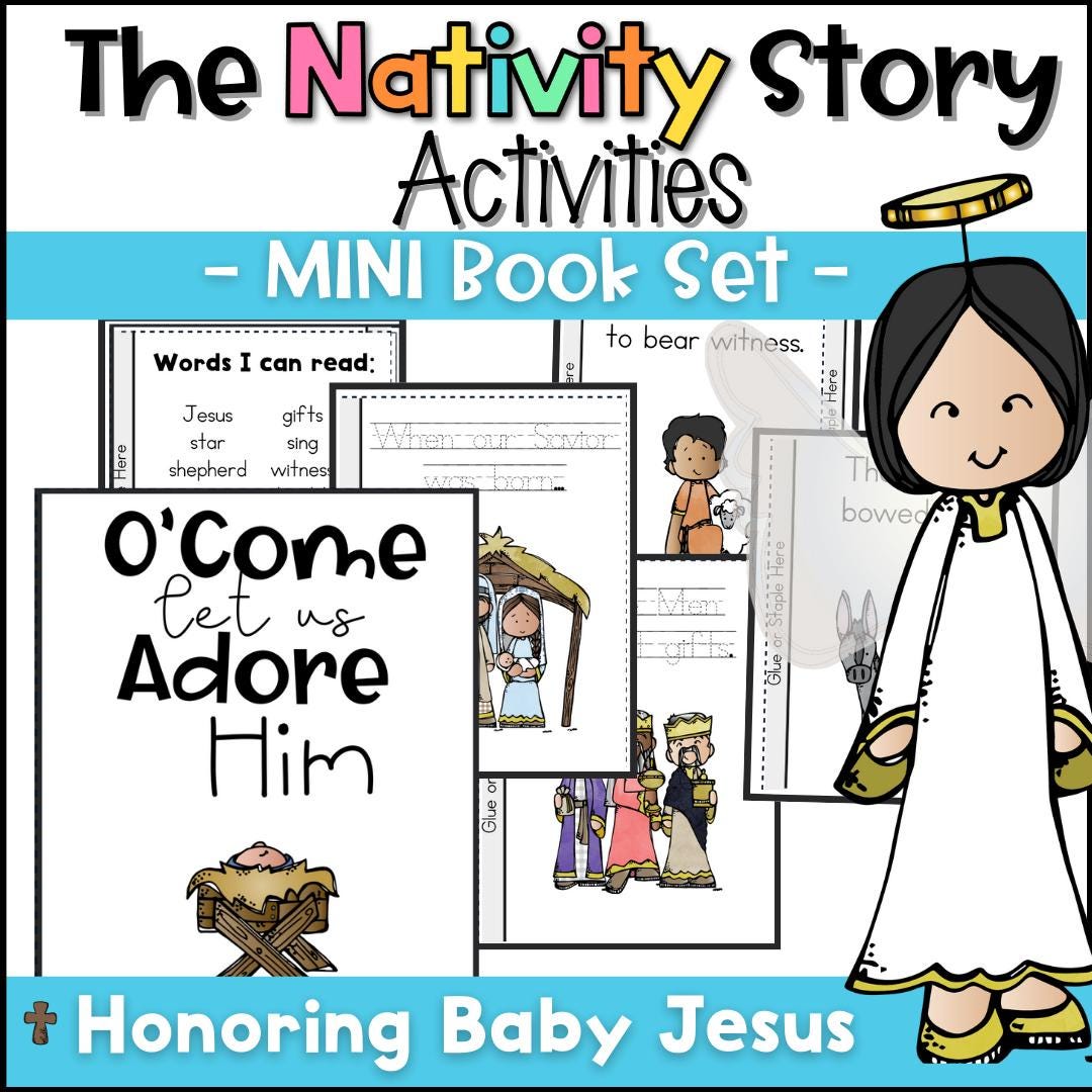 Nativity Story Activity and Reader: Nativity Story Coloring| Christian ...