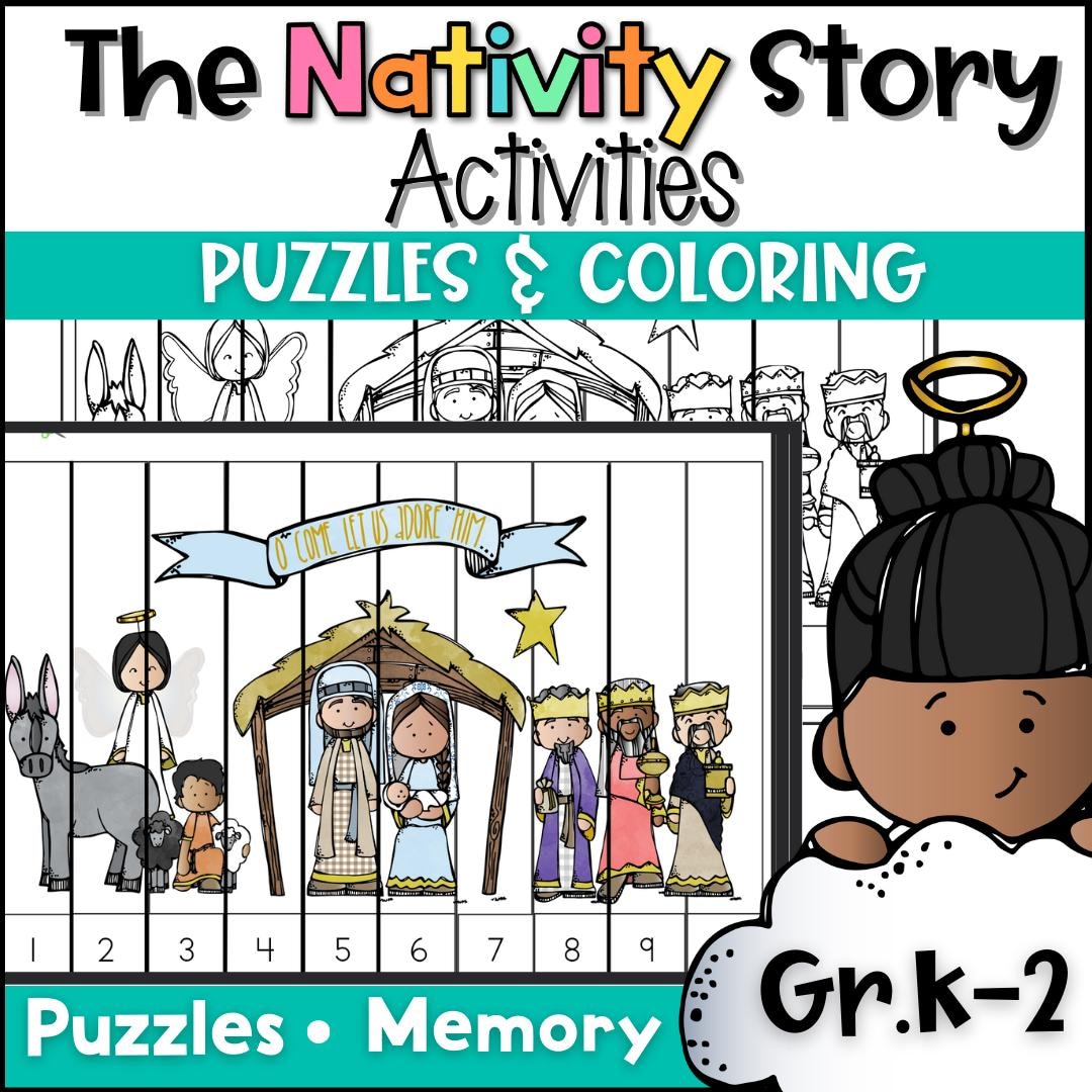Nativity Activity and Coloring Page: Christmas Math Puzzles|ordering ...