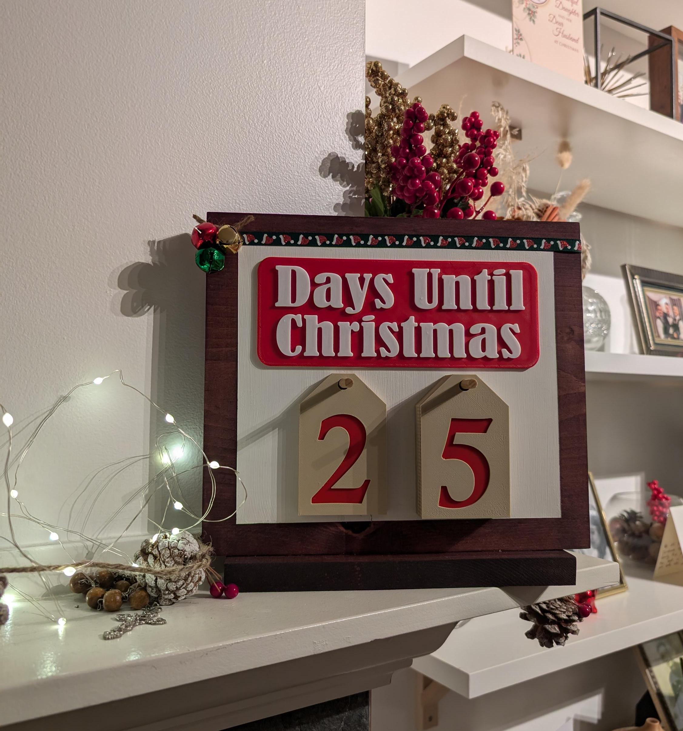 Rustic Christmas Countdown Calendar Handmade Holiday Decor, Advent ...