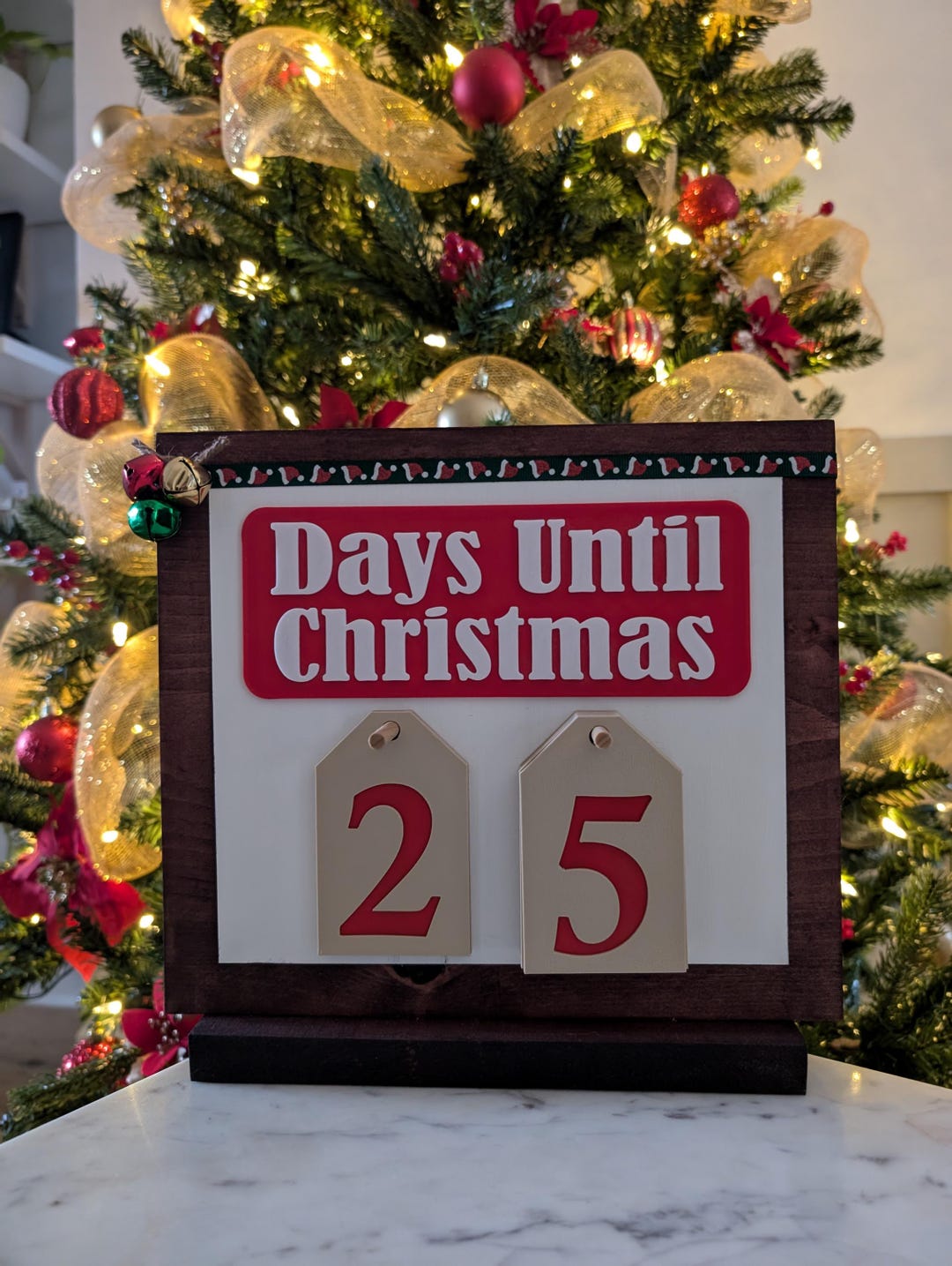 Rustic Christmas Countdown Calendar Handmade Holiday Decor, Advent ...