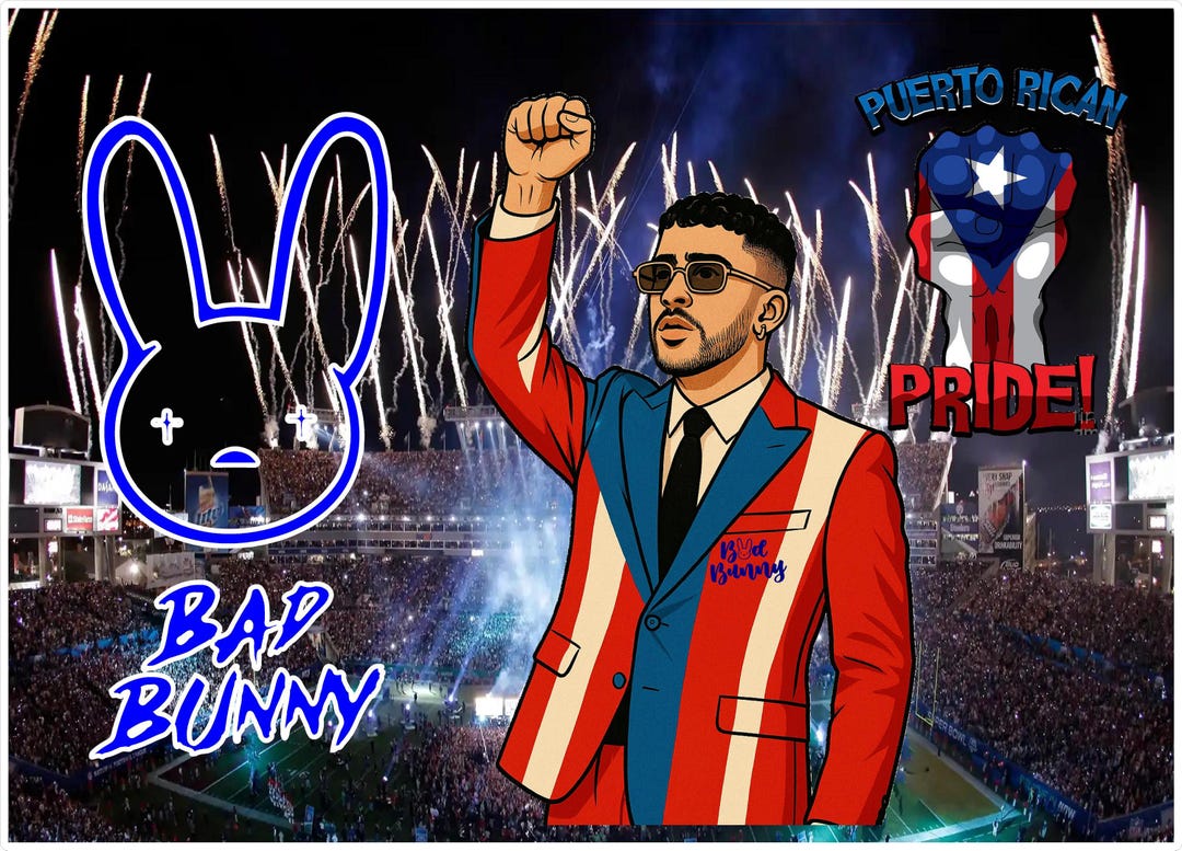 DTF Print, Heat Transfer, Ready to Press Bad Bunny Puerto Rican Pride ...