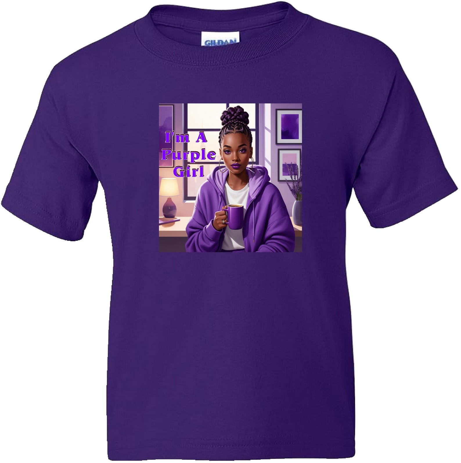 Purple Girl DTF Print, Heat Transfer, Ready to Press - Etsy