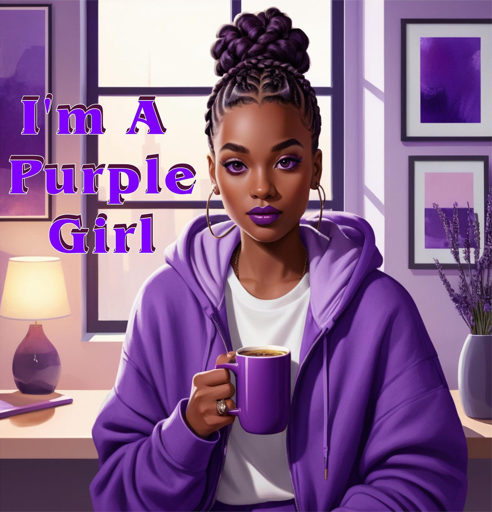 Purple Girl DTF Print, Heat Transfer, Ready to Press - Etsy