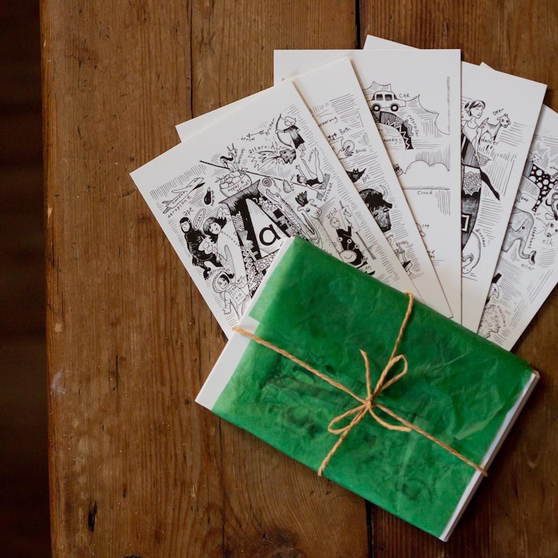 Set of Alphabet Postcards - Etsy UK