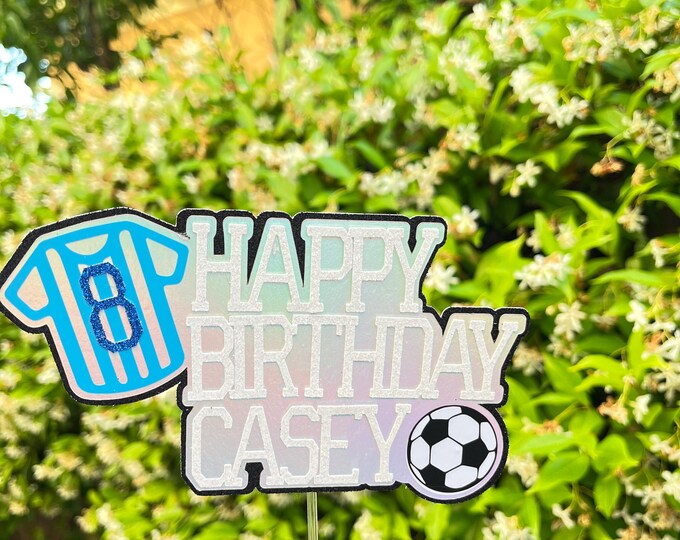 Custom Soccer Jersey Cake Topper, Soccer Cake Topper, Soccer Themed ...
