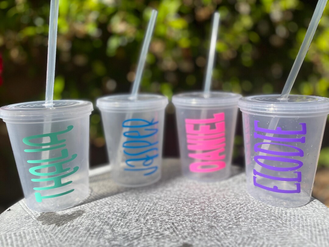Custom Party Cups With Lid & Straw | Personalized Reusable 16oz Tumbler ...