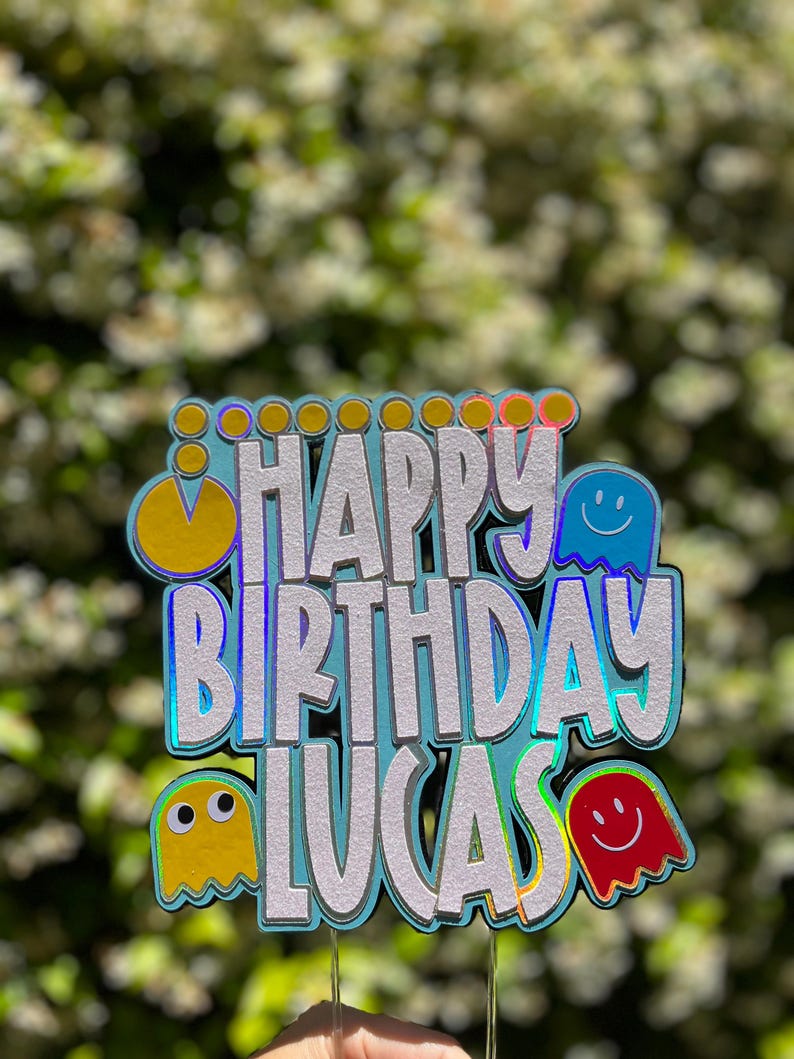 Pac Man Cake Topper Game Theme Cake Topper for Game Birthday Party ...