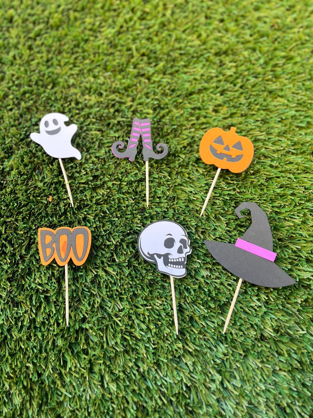 Halloween Cupcake Toppers – 6 Spooky Designs | Ghost, Pumpkin, Skull ...