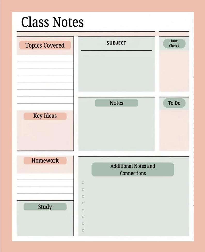 Note Taking Guide - Etsy