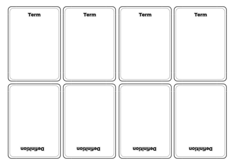 Flashcard Template Printable - Etsy