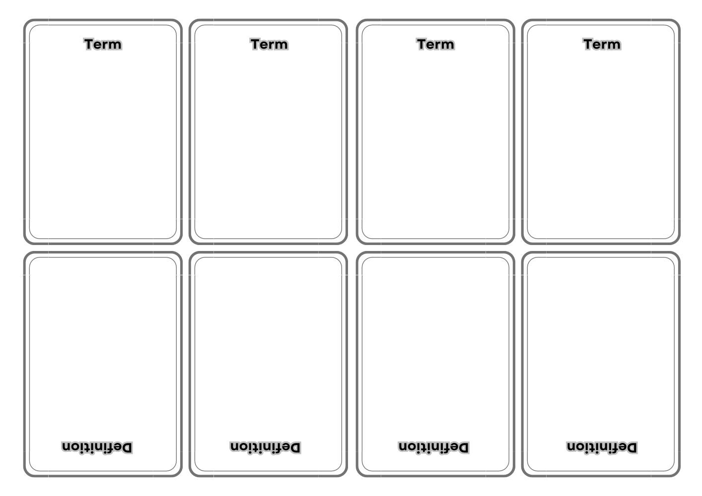 Flashcard Template Printable - Etsy
