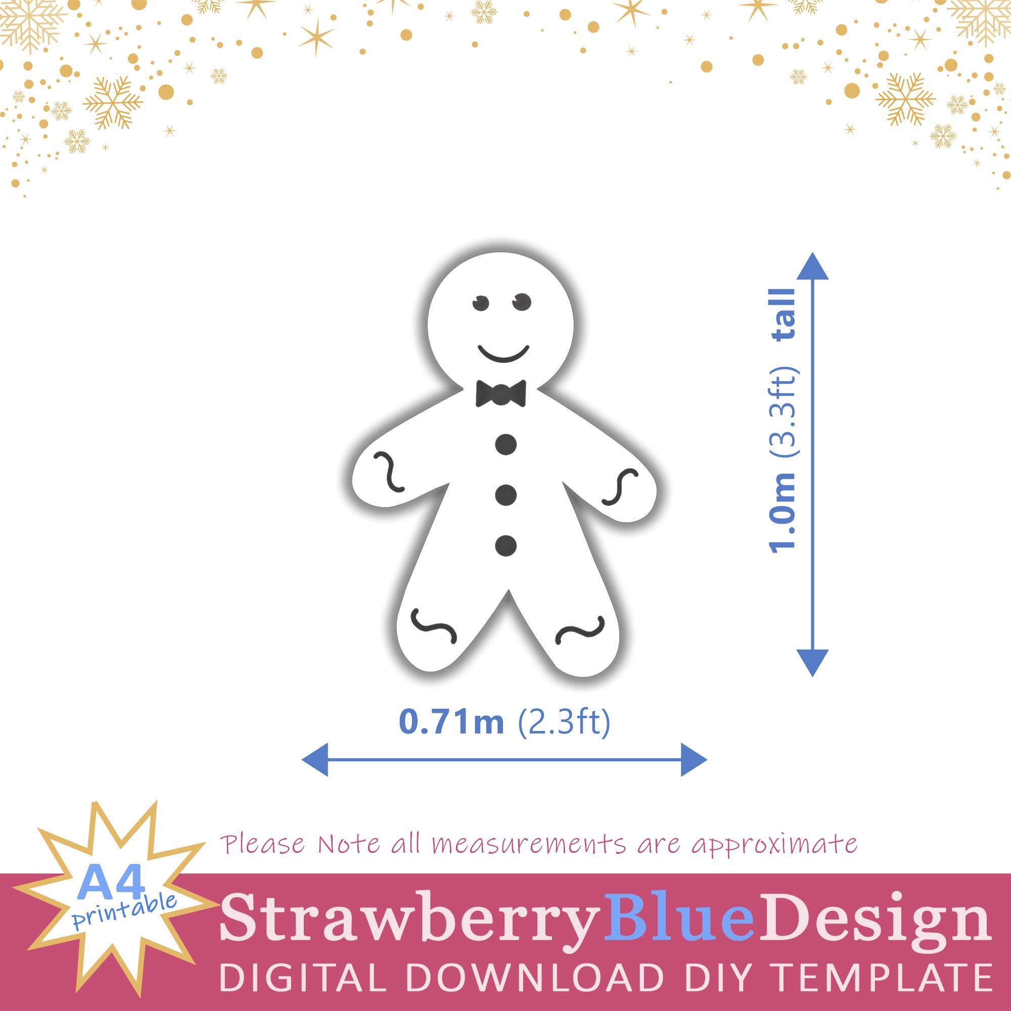 Printable Small Gingerbread Man or Boy Silhouette Template for ...