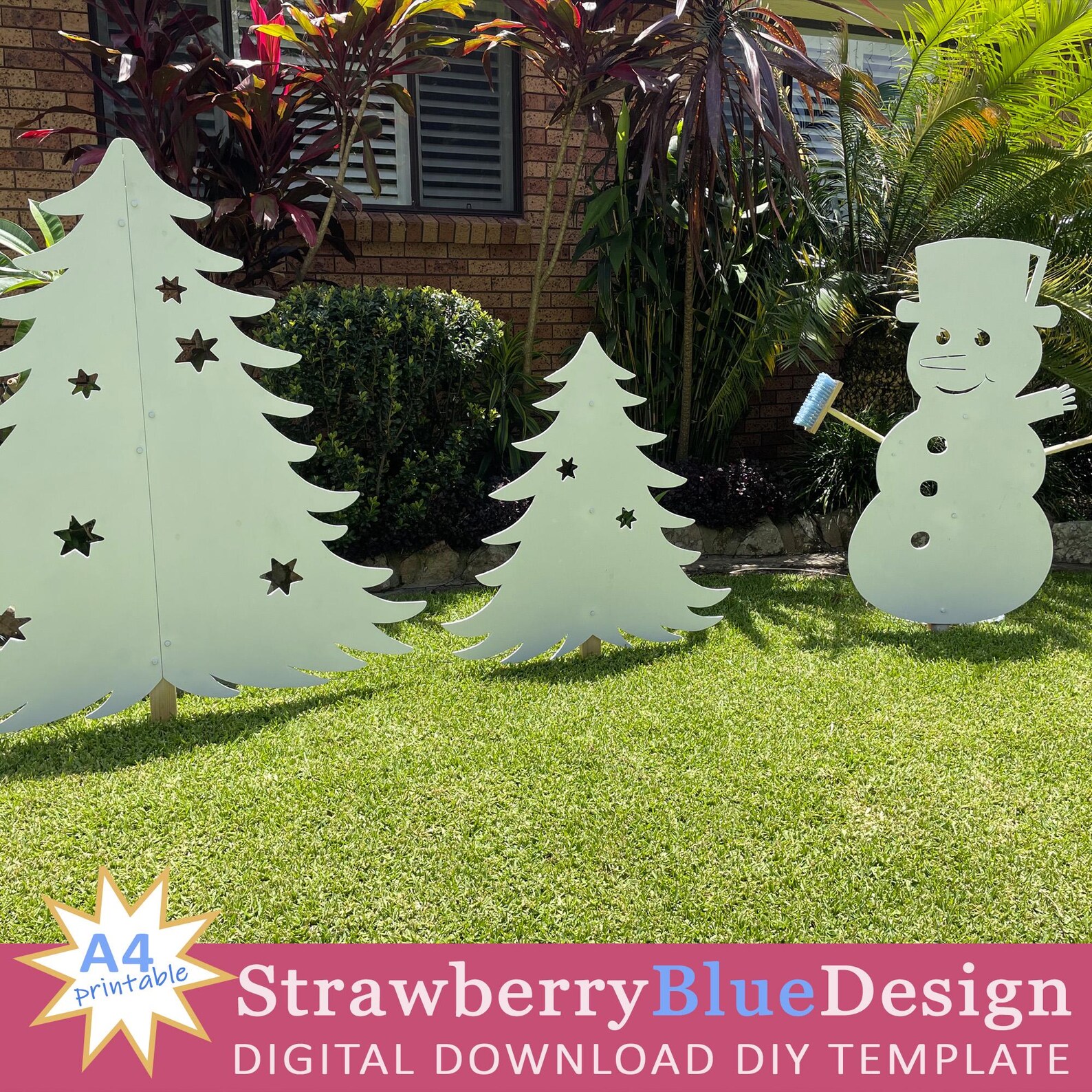 Printable Frosty the Snowman Silhouette Template for Christmas Decor, 1 ...