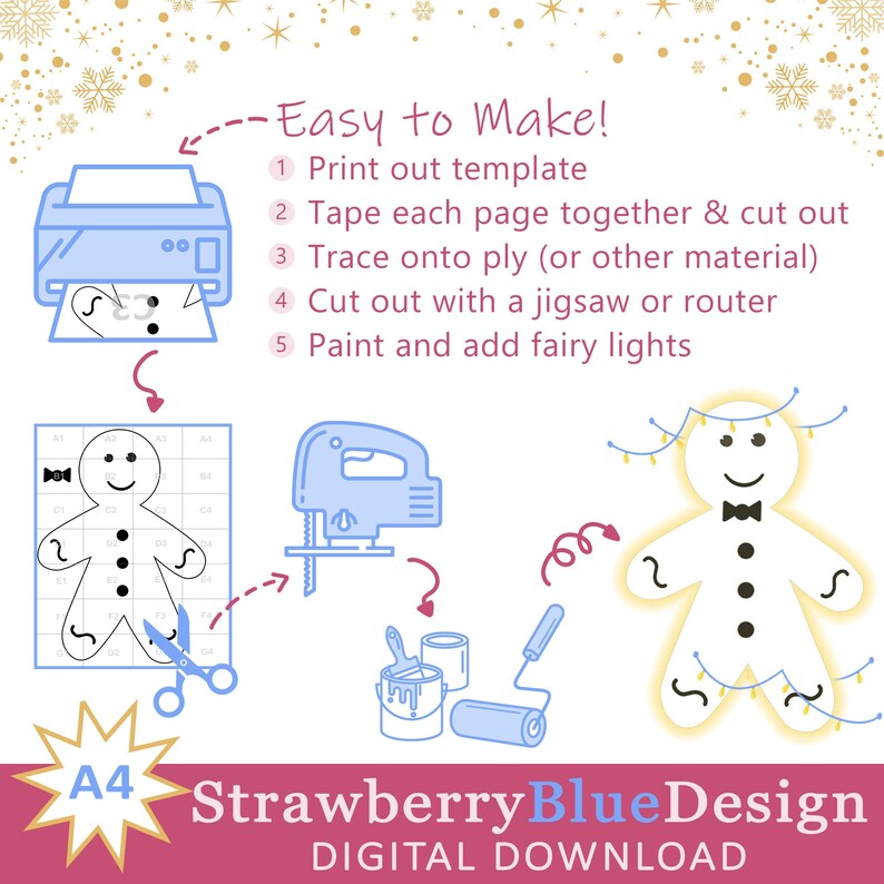 Printable Frosty the Snowman Silhouette Template for Christmas Decor, 1 ...