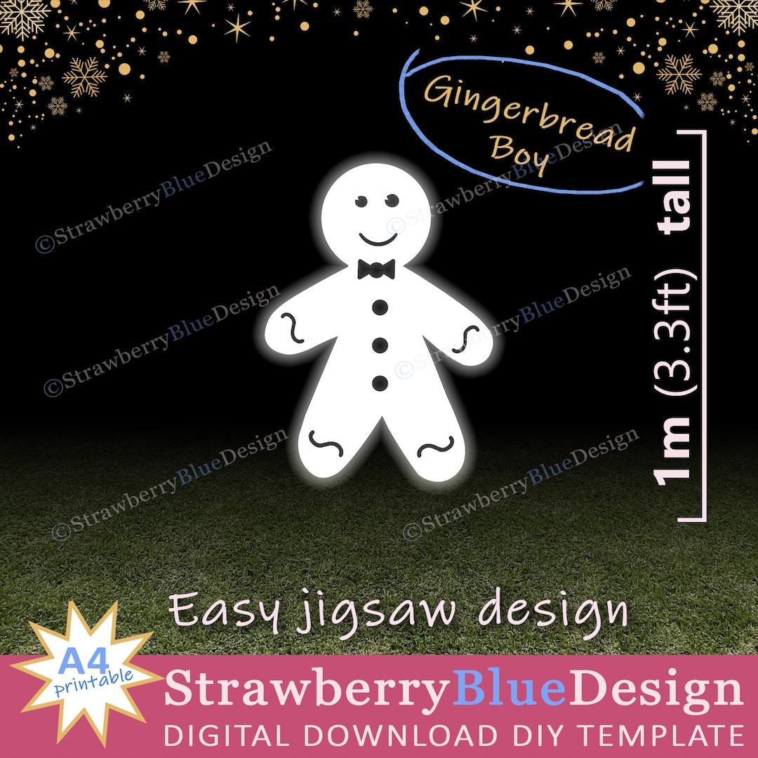 Printable Small Gingerbread Man or Boy Silhouette Template for ...