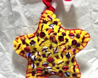A Handmade Felt Star Hanging Ornament - Etsy