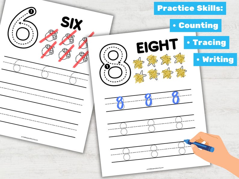 Number Tracing Worksheets 0-10: Preschool Math Writing Counting ...