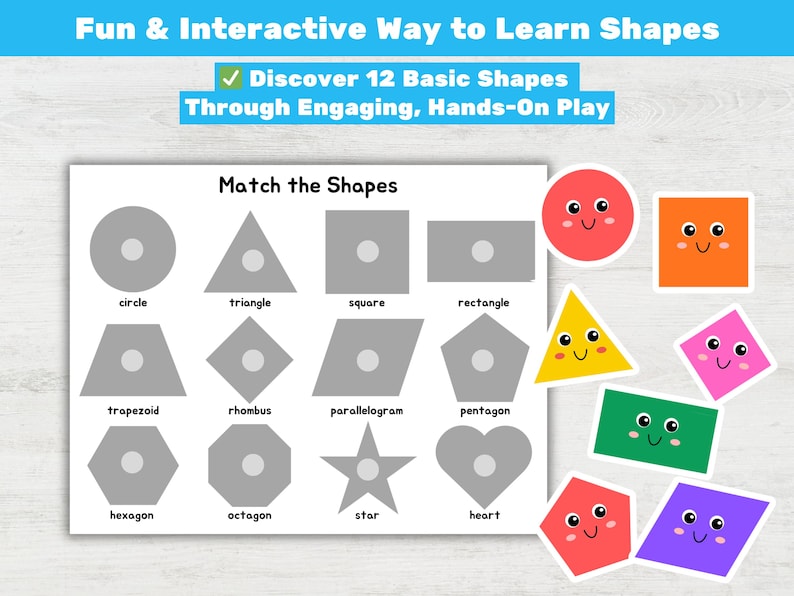 Shape Matching Busy Book: Preschool Shape Sorting Activity (PDF/PNG) - Etsy