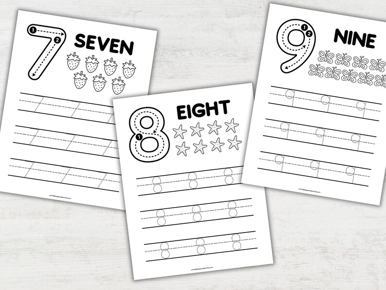 Number Tracing Worksheets 0-10: Preschool Math Writing Counting ...