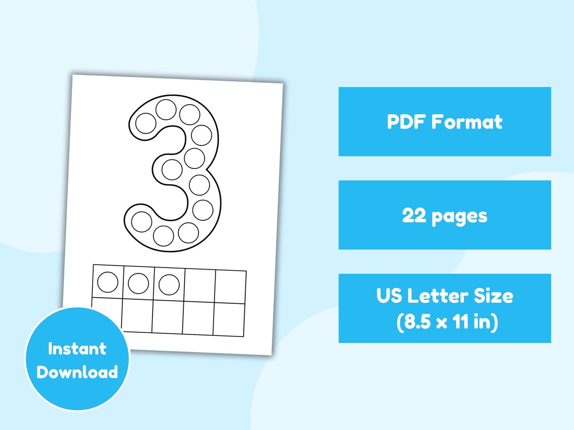 0-10 Numbers Dot Marker Coloring Pages Dot Sticker Math Activity ...