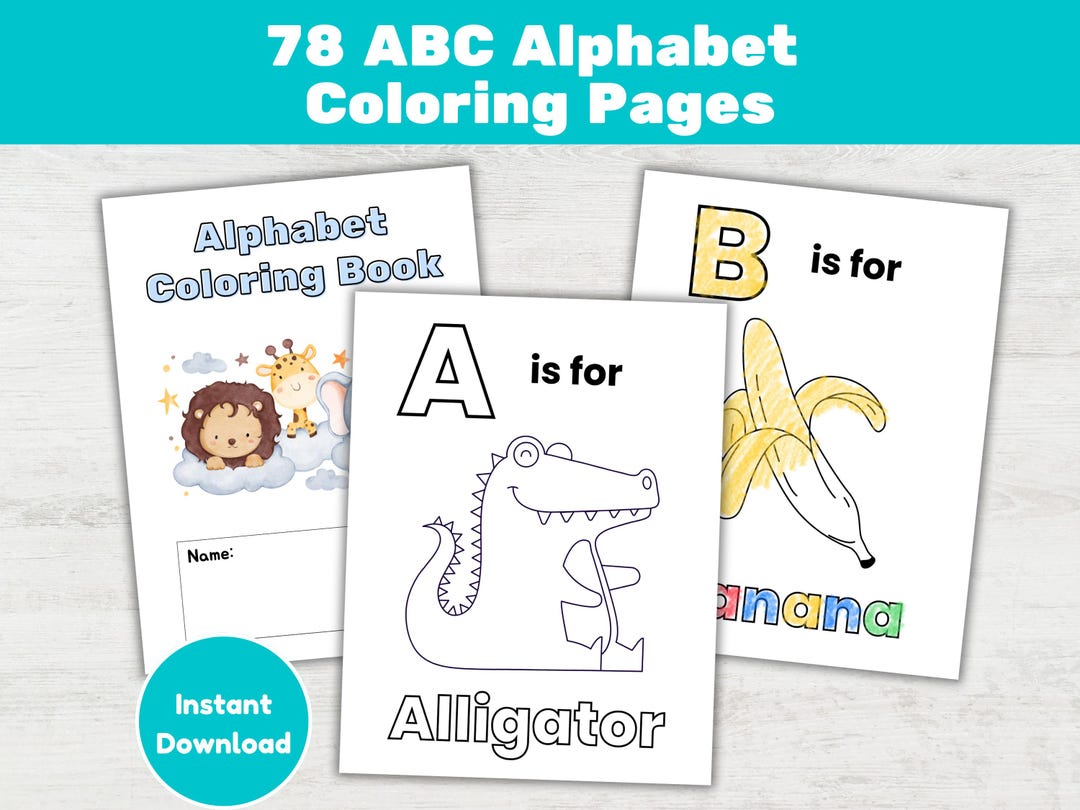 78 Preschool Animal ABC Coloring Book, Baby’s First Book Activity Pages ...