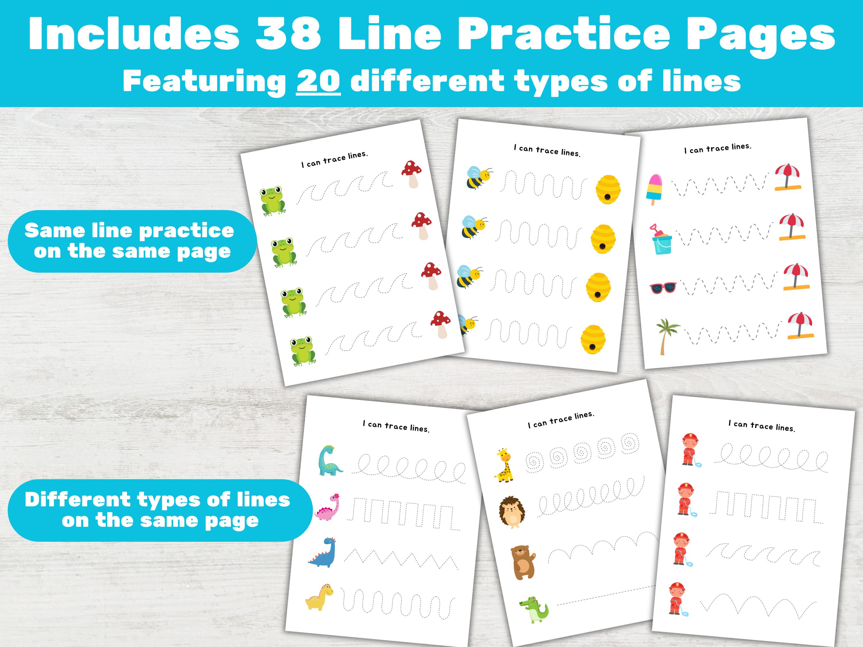 85 Preschool Line Tracing Worksheets Bundle | Pre-writing Home School ...