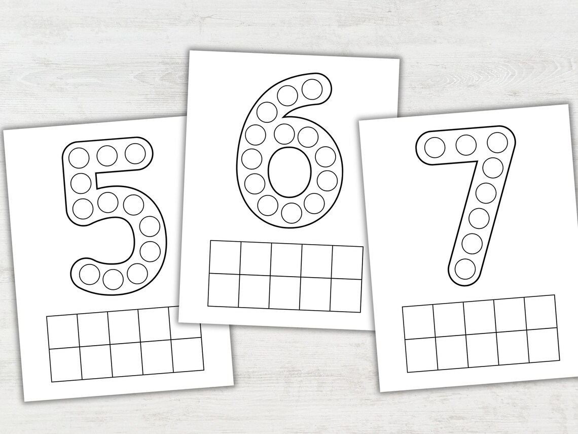 0-10 Numbers Dot Marker Coloring Pages Dot Sticker Math Activity ...
