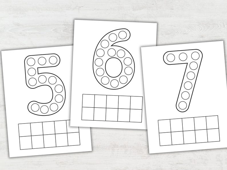 0-10 Numbers Dot Marker Coloring Pages Dot Sticker Math Activity ...