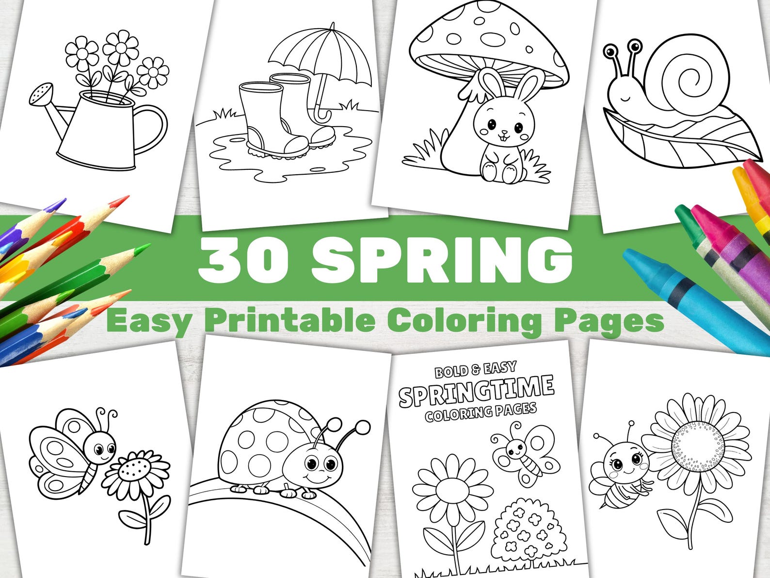 Easy Spring Flowers Coloring Pages for Kids, 3 Fun Bold Toddler ...
