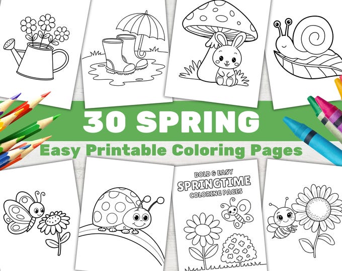 Easy Spring Flowers Coloring Pages for Kids, 3 Fun Bold Toddler ...