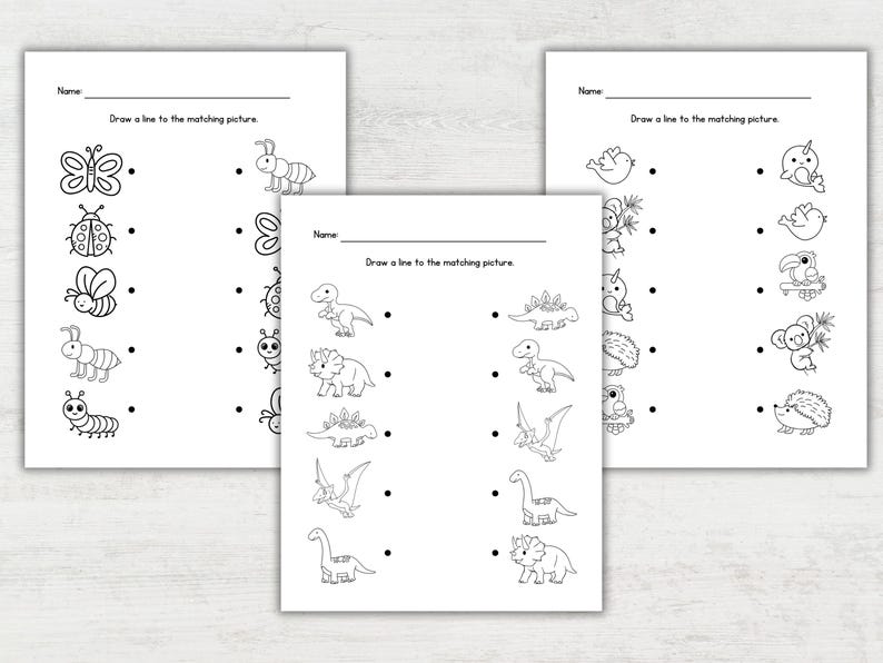 35 Toddler Matching Activity Worksheets for Preschool, Homeschool ...