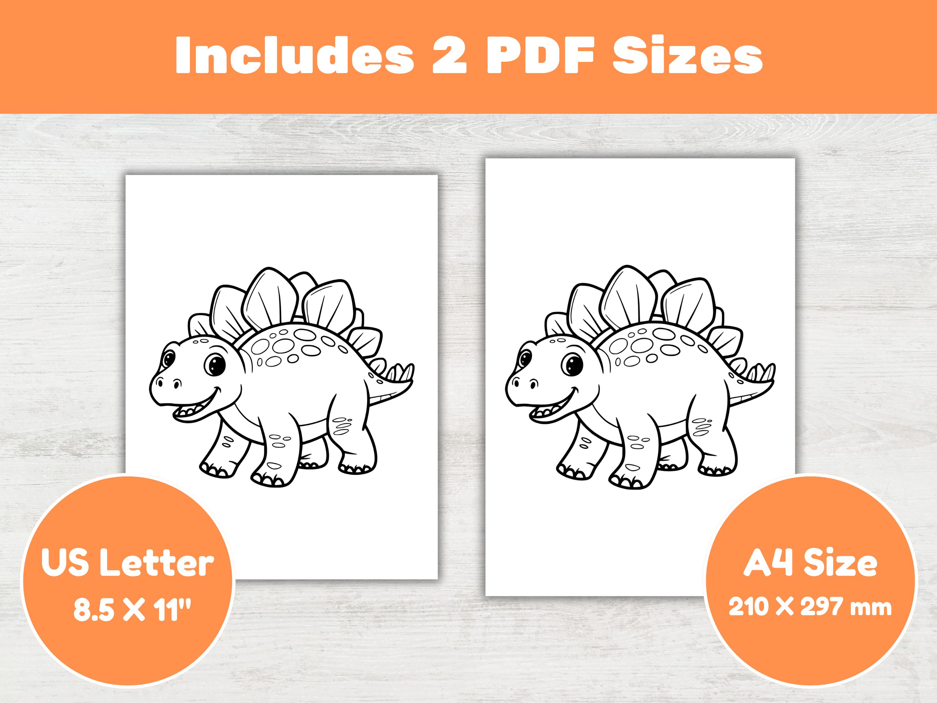 36 Dinosaur Coloring Pages: Bold & Easy Preschool Printables (PDF) - Etsy