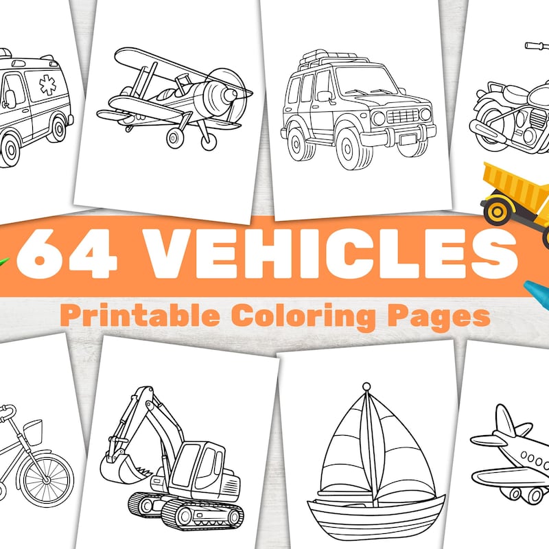 Custom Coloring Book Trucks - Etsy